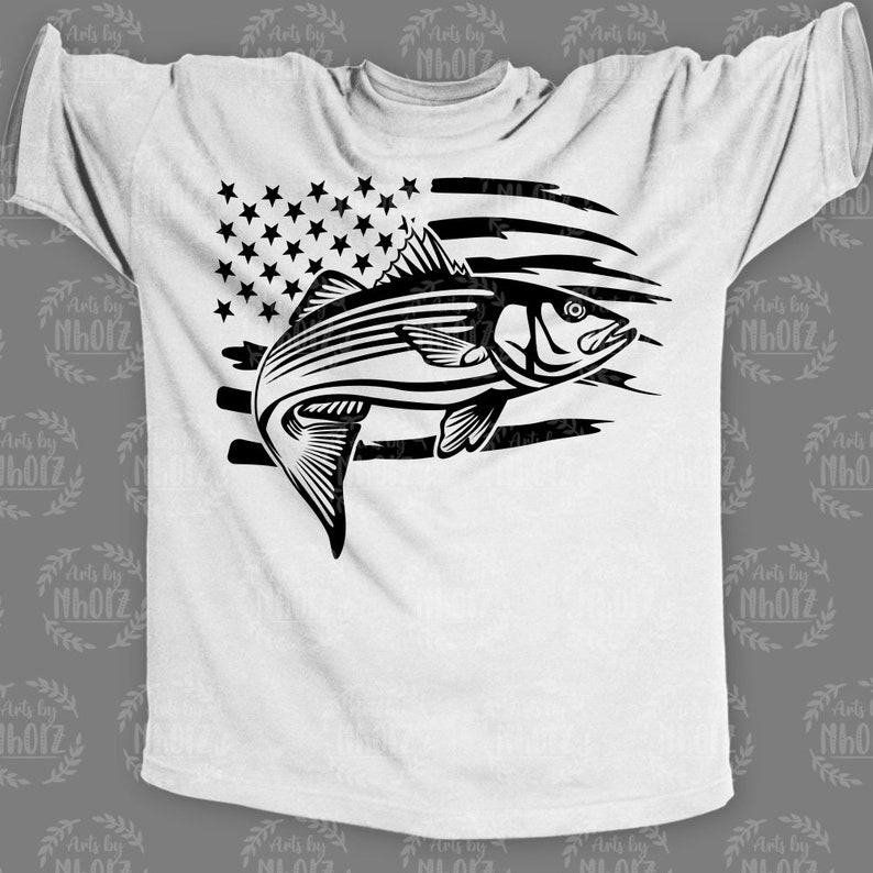 US Striped Bass Fish Svg Bass Clipart Fishing Dad Cut File - Etsy