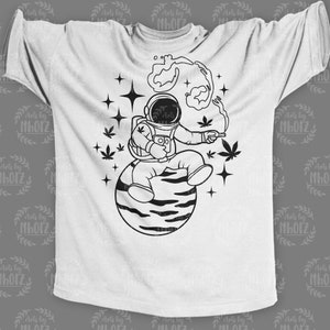 Astronaut Weed Svg, Outer Space Clipart, Celestial Cut File, Galaxy ...