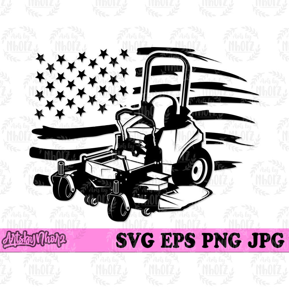 Zero Turn Mower Lawn Mower Outline Svg Digital Download Etsy