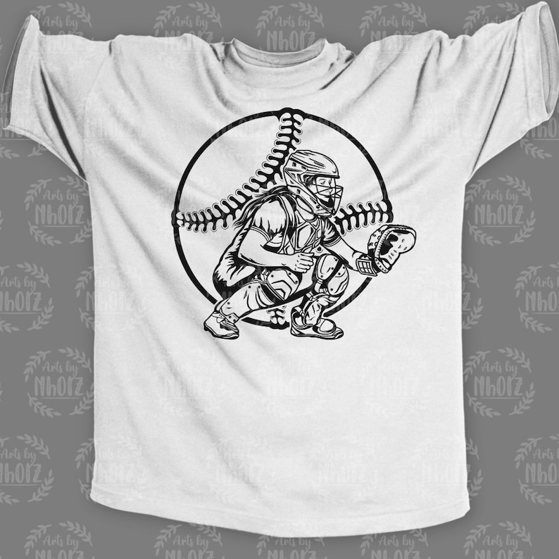 Softball Player Svg Catcher Cut File Sports Mom Life - Etsy