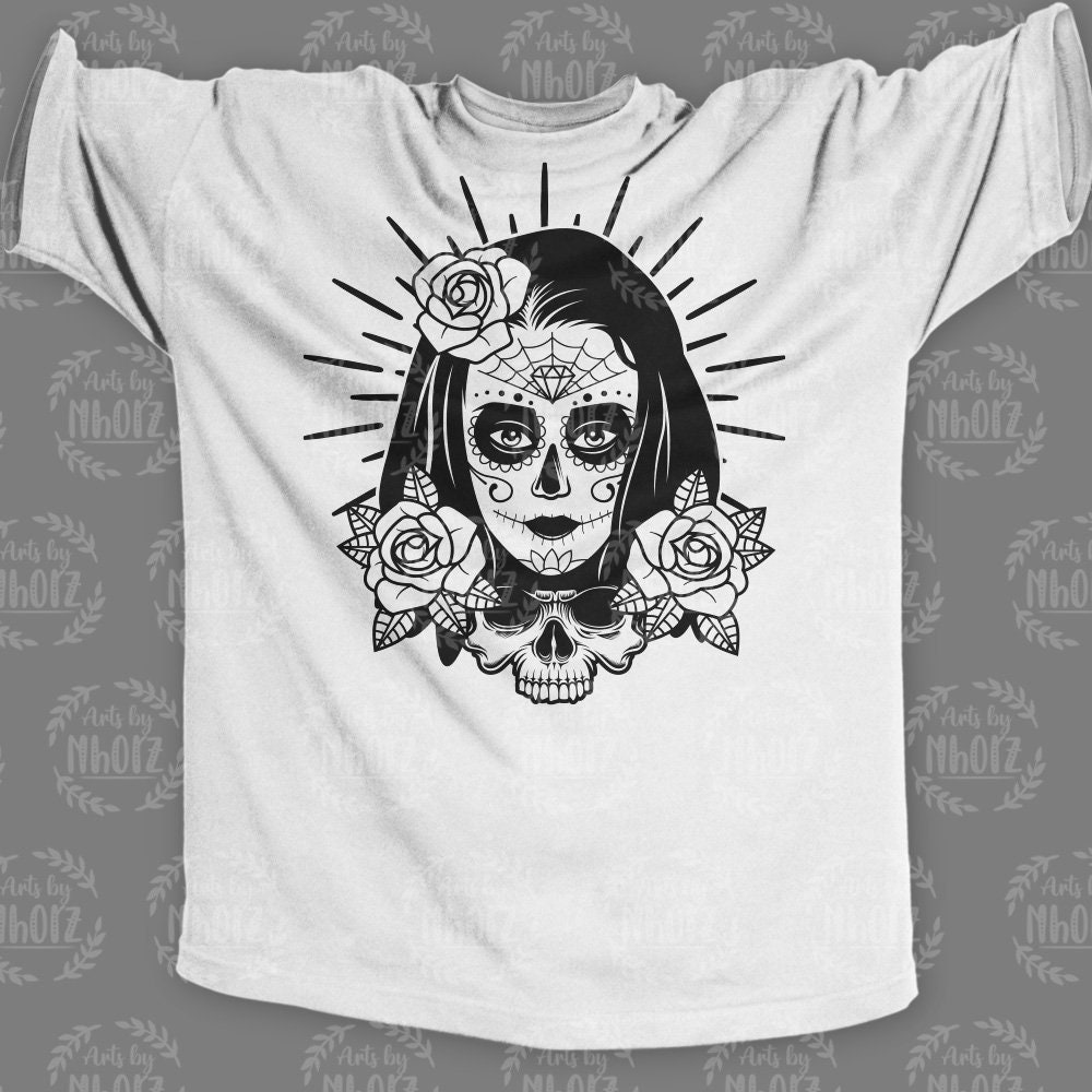 Sugar Skull svg, Floral Skull Clipart, Flower Catrina Cut File, La ...