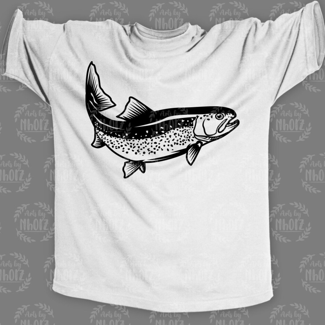 Trout Fish Svg, Fishing Dad Clipart, Angler Shirt Gift Idea, Outdoor ...