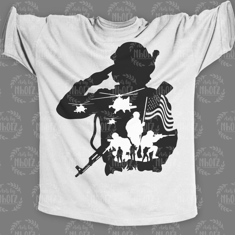 US Soldier Salute Svg, Combat Scene Cut File, Honor the Brave Svg ...