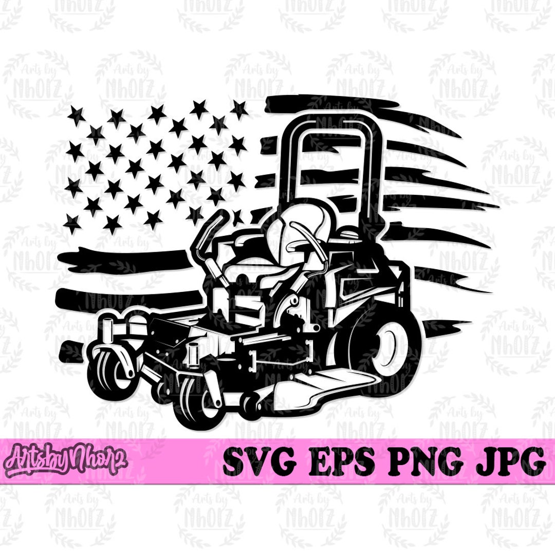 US Zero Turn Lawn Mower Svg, Lawn Mower Clipart, Lawn Mower Cutfile ...