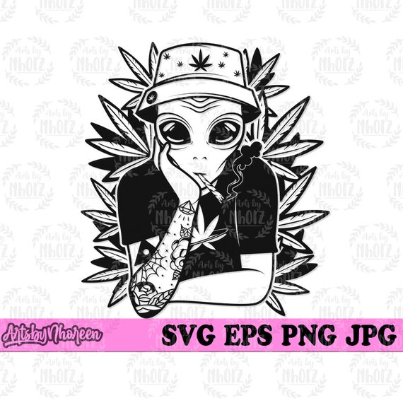 High Alien Svg Weed Life UFO Cut File Dope Outer Space | Etsy