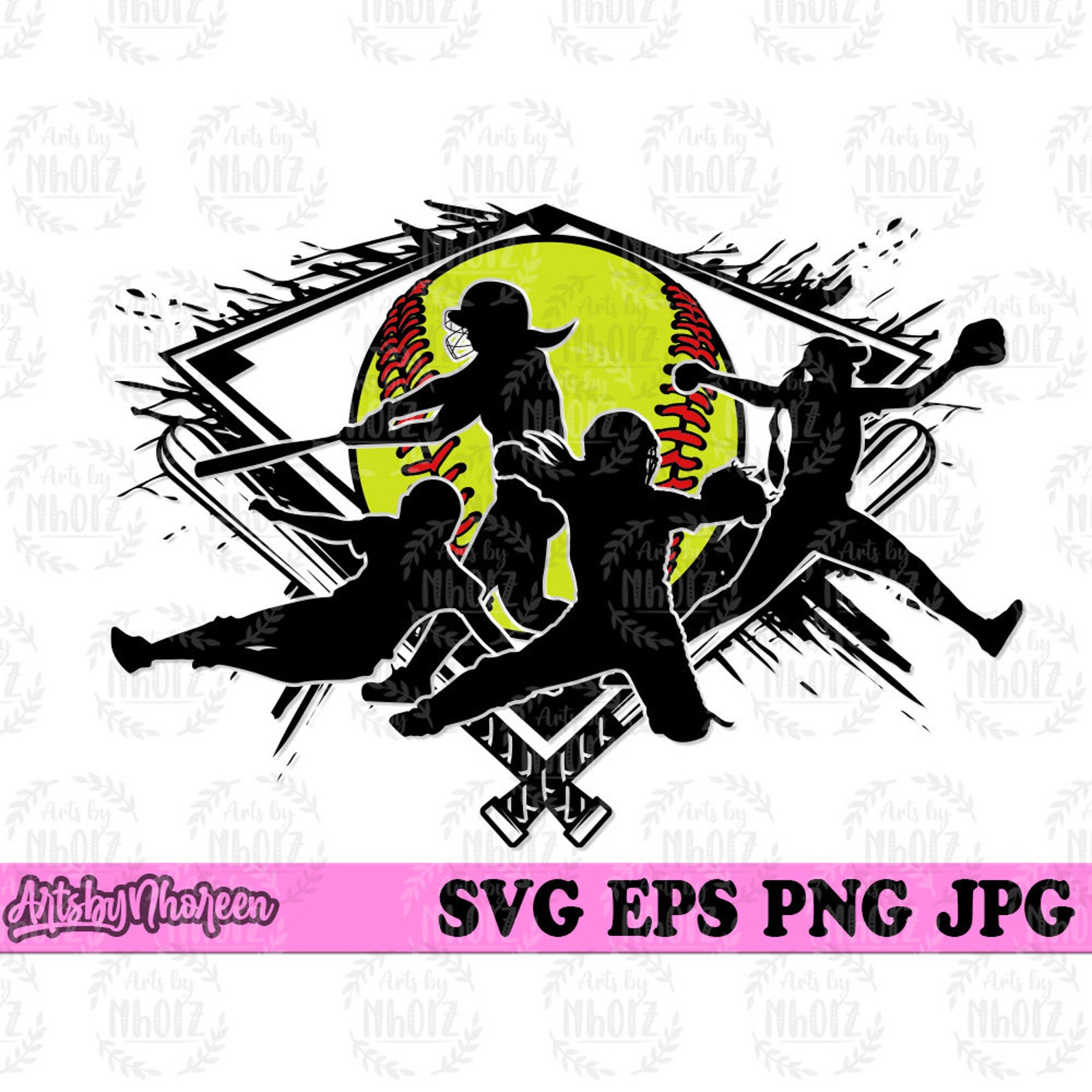 Softball Player Scene Svg, Sports Mom Life Cut File, Ball Life Clipart ...