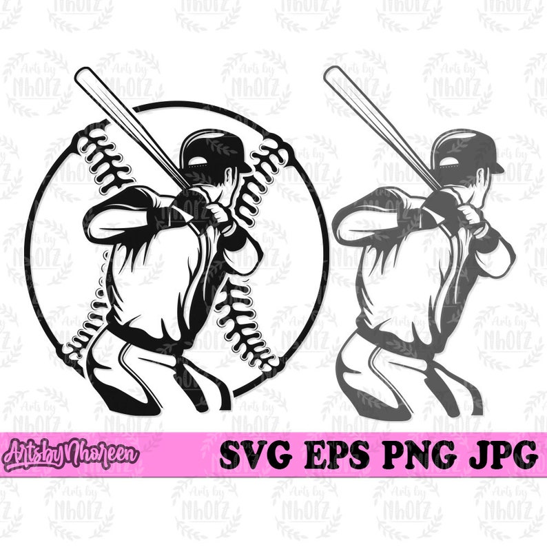 Baseball Player Svg Pitcher Dad Clipart Batter Stencil - Etsy