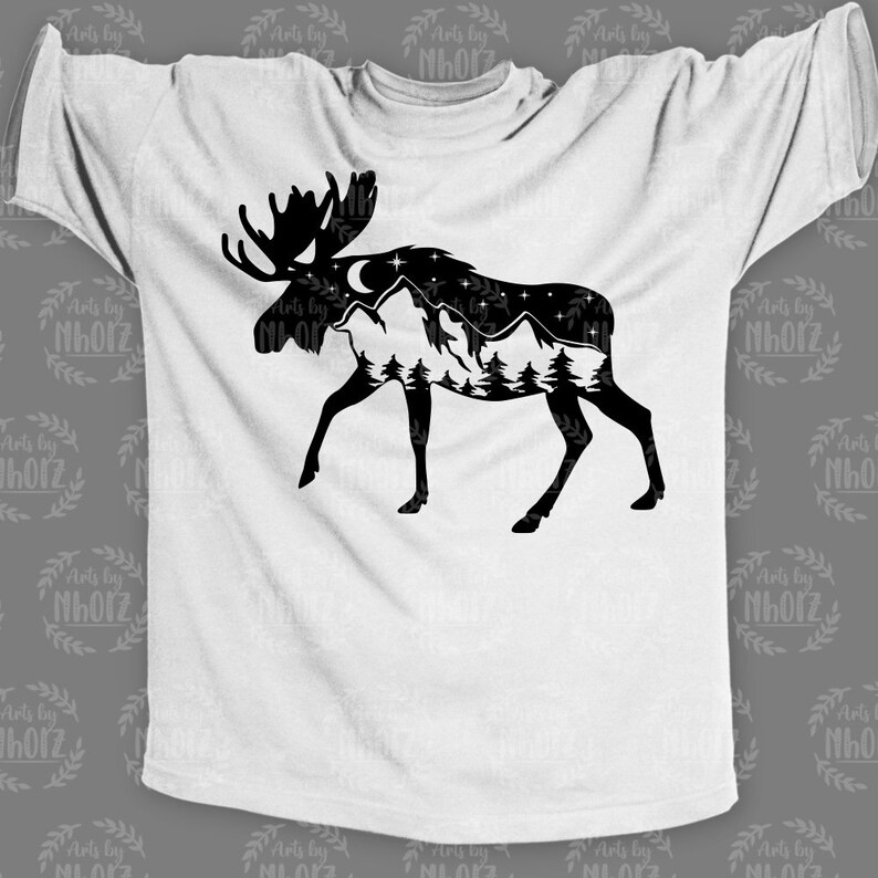 Moose Outdoor Scene Svg Wild Animal Clipart Forest Life | Etsy