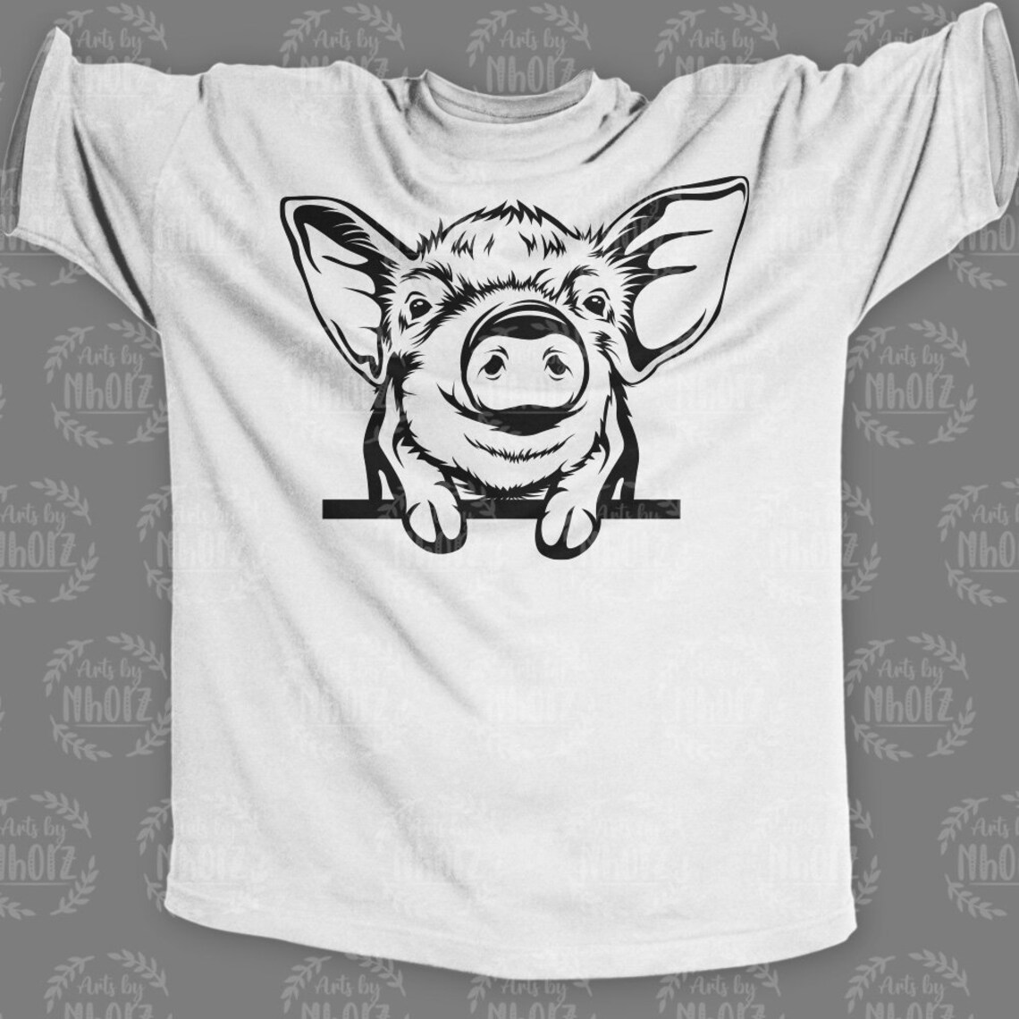 Cute Peeking Pig Svg Piglet Clipart Peeking Animal Dxf Farm - Etsy