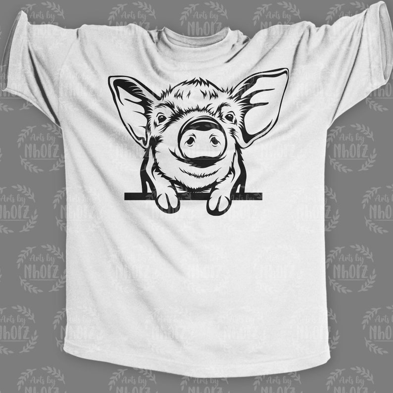 Cute Peeking Pig Svg Piglet Clipart Peeking Animal Dxf Farm - Etsy