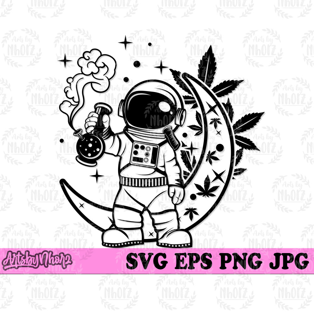 Astronaut Smoking Weed Svg Smoking Joint Clipart Astronaut - Etsy