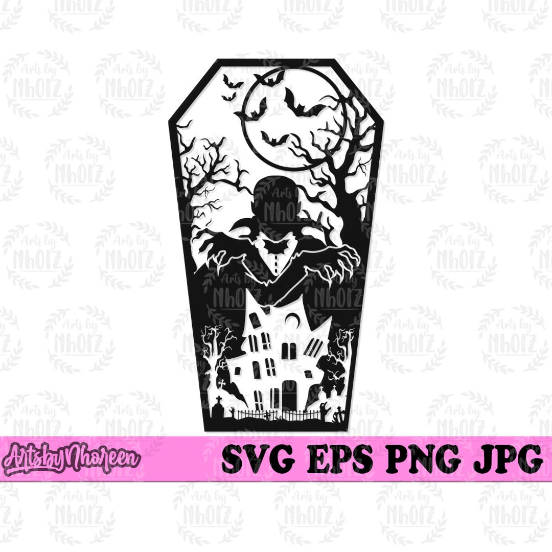 Vampire Scene Svg, Happy Halloween Shirt Png, Dracula Cut File, Spooky ...