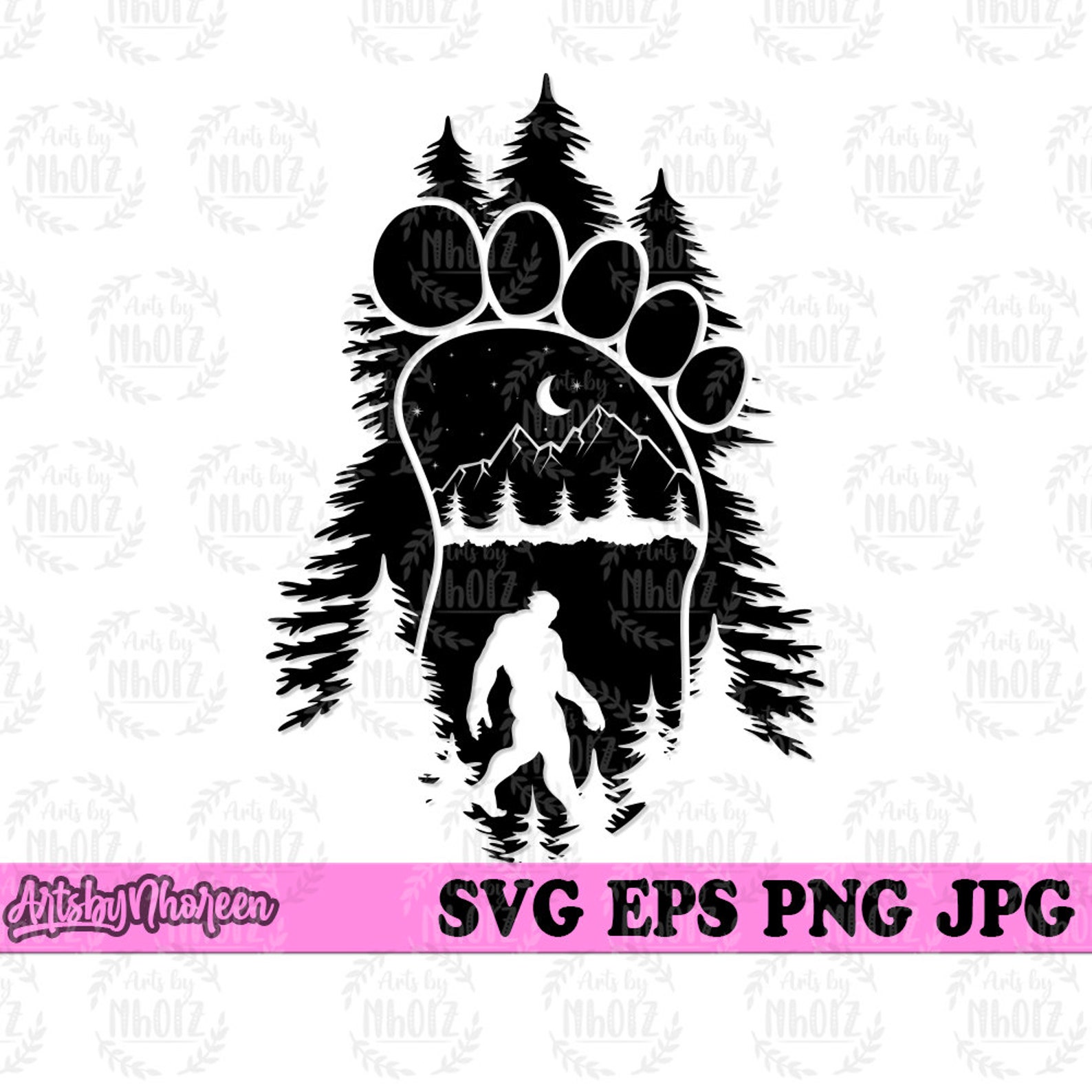 Big Foot Svg Big Foot Clipart Big Foot Png Big Foot | Etsy