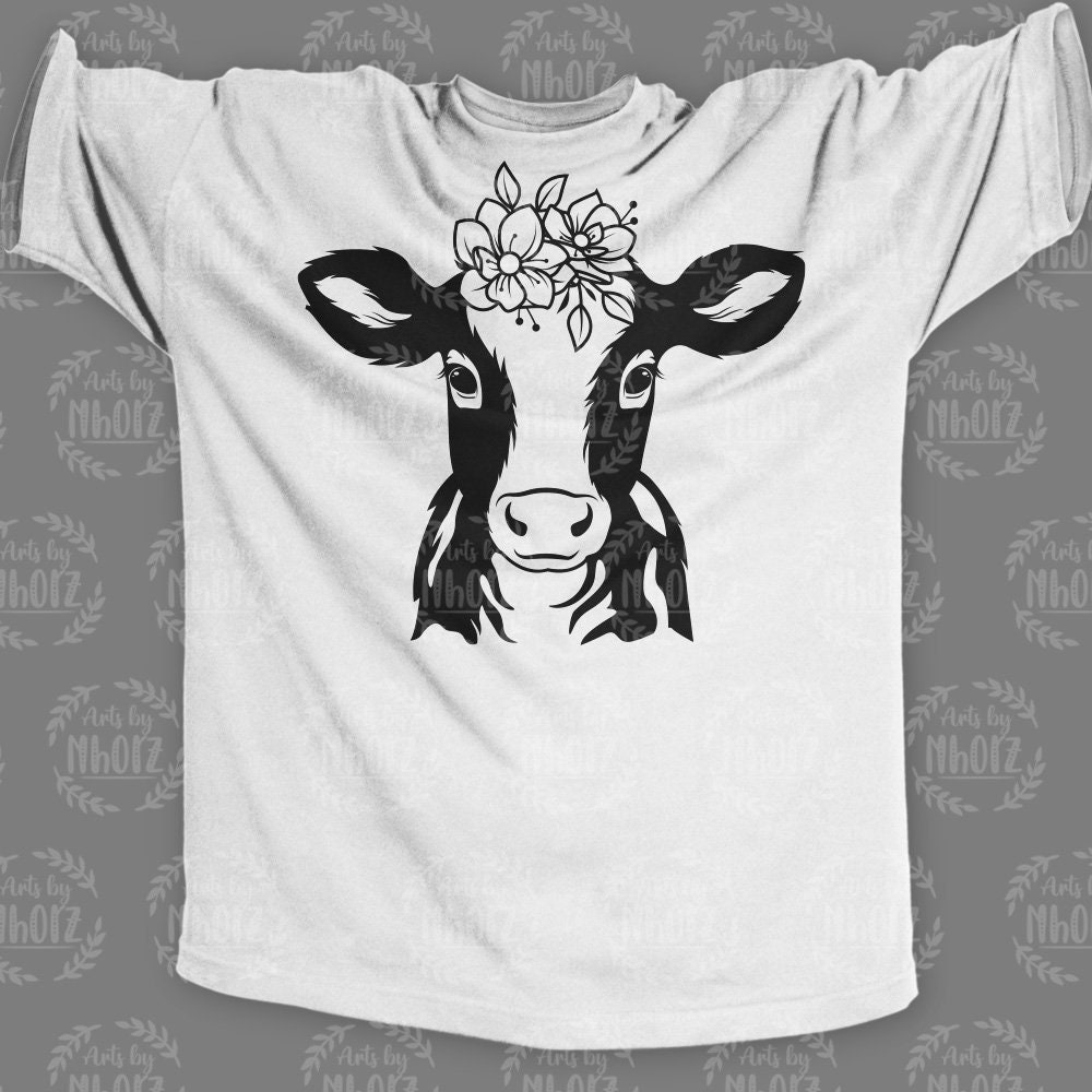 Cute Calf Svg Floral Cow Head Svg Cow Clipart Baby Animal - Etsy Australia
