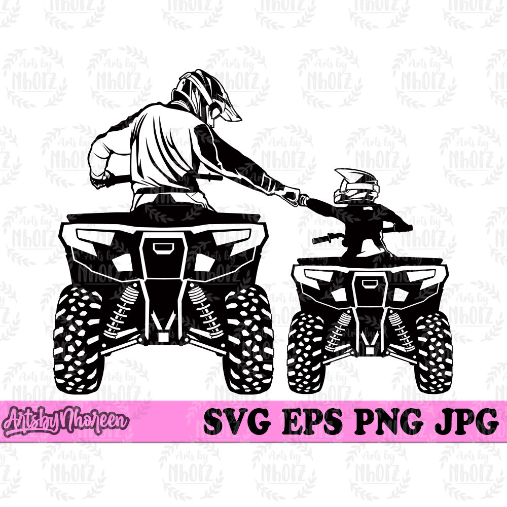 Father and Son Atv Ride Svg, Like Father Like Son Svg, ATV Rider Svg ...