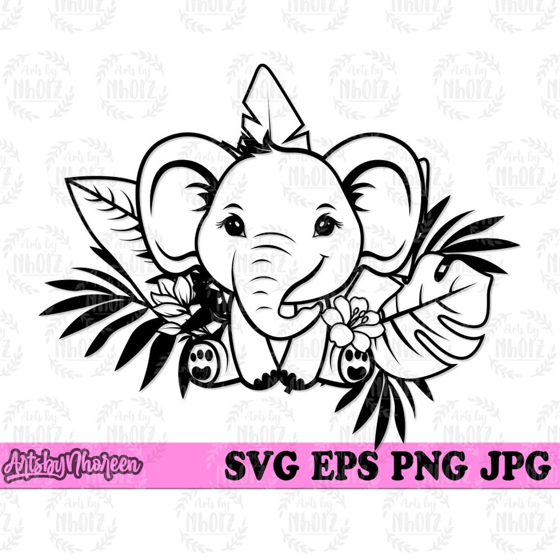 Cute Baby Safari Elephant Svg Wild One Clipart Jungle Animal - Etsy