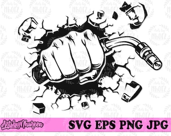Fist Smashing Svg - Etsy