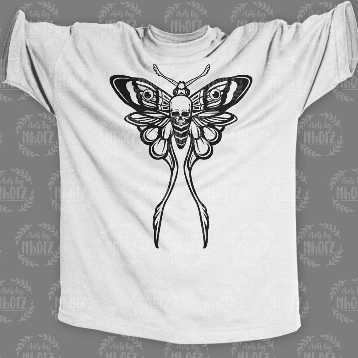 Moth Skull Svg, Flying Animal Clipart, Small Insect Stencil, Horror ...