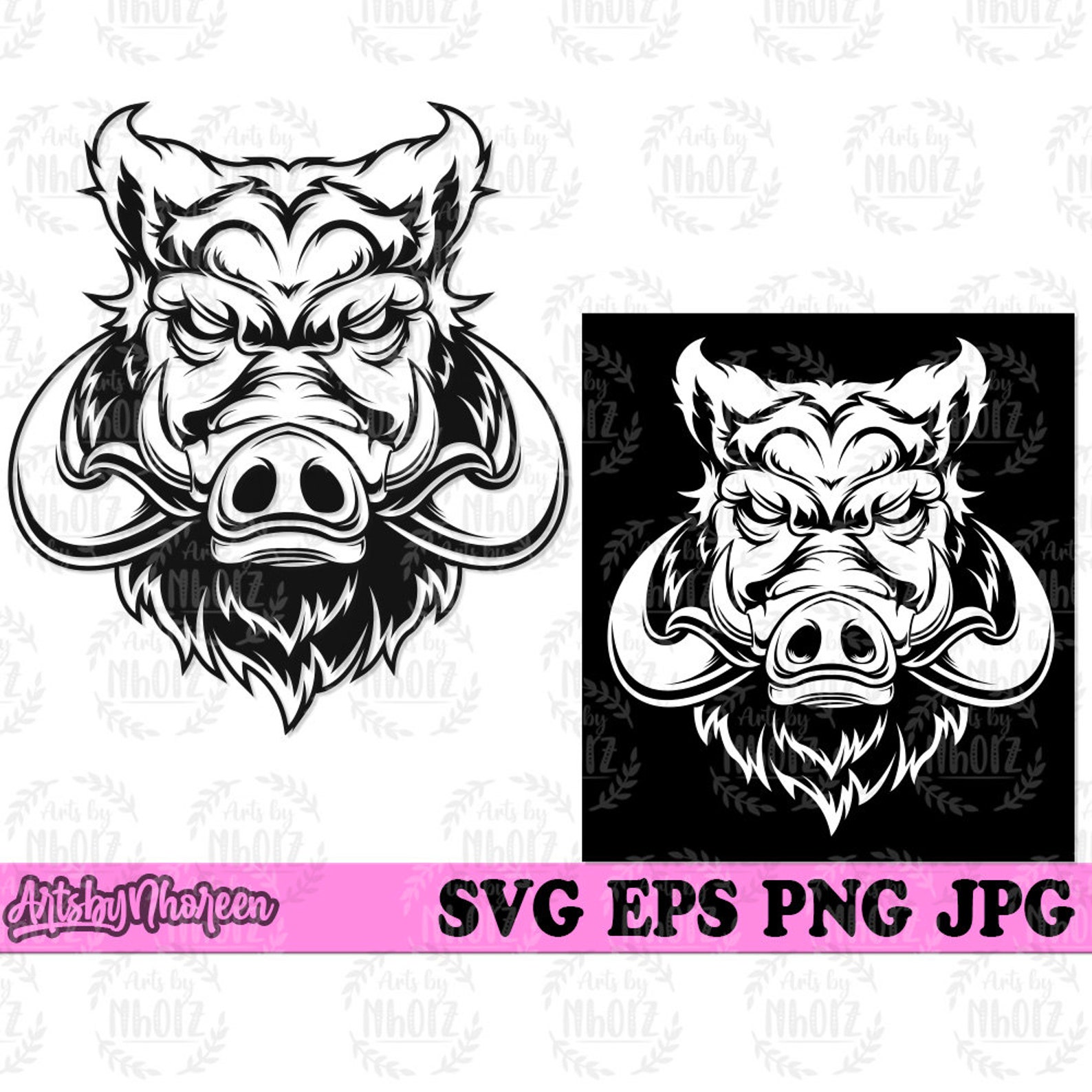 Wild Boar Svg Wild Pig Clipart Forest Animal Clipart Wild - Etsy