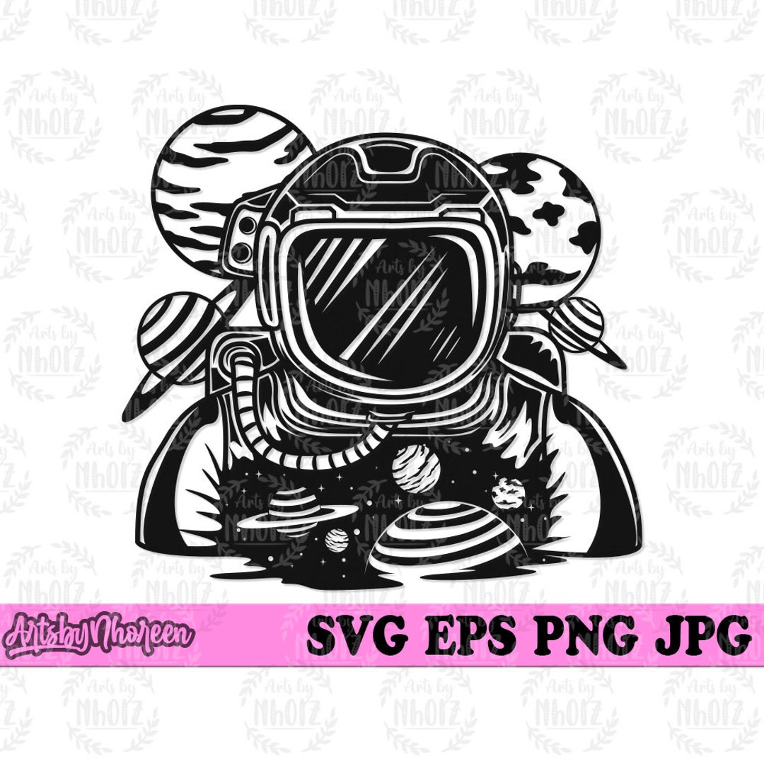 Astronaut Planet Svg, Astronaut Clipart, Space Man Cut File, Outer ...