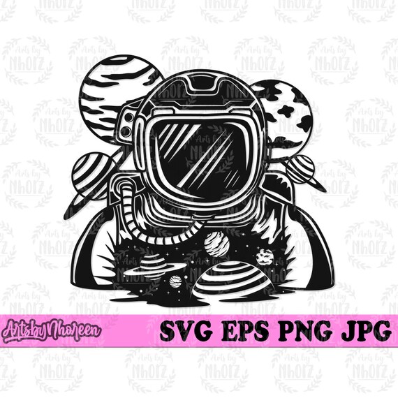 Astronaut Planet Svg Astronaut Clipart Space Man Cut File - Etsy