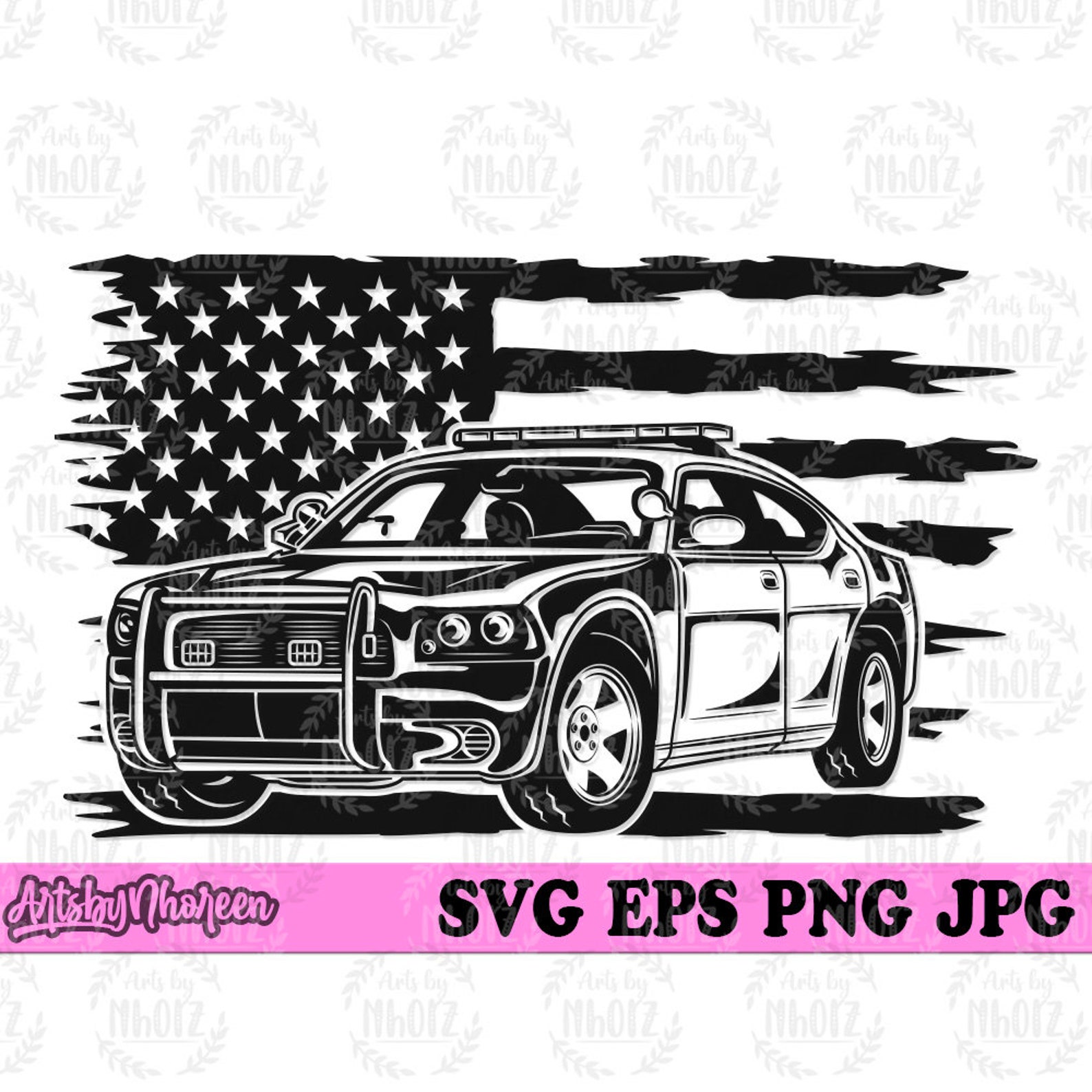 US Police Car Svg, Policeman Clipart, Police Ride Cut File, First ...