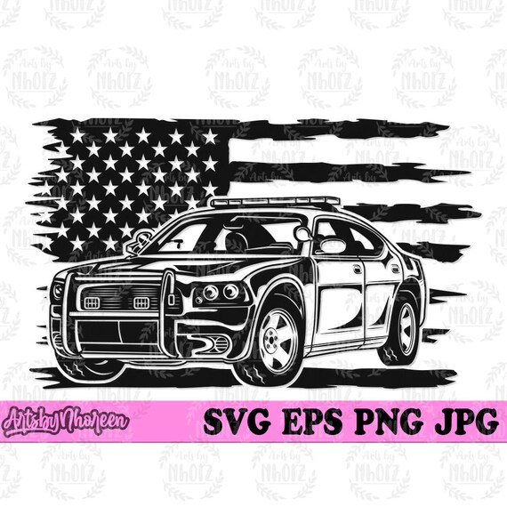 US Police Car Svg Policeman Clipart Police Ride Cut File - Etsy