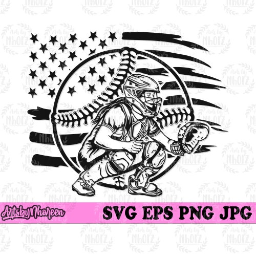 Softball Player Svg Catcher Cut File Sports Mom Life - Etsy