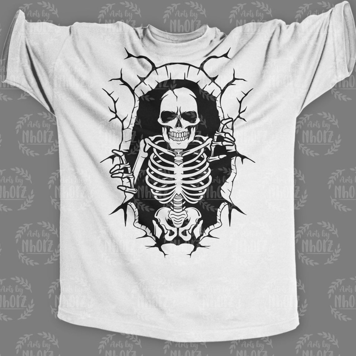 Skeleton Smashing Wall Svg Cracked Wall Clipart Skeletal - Etsy