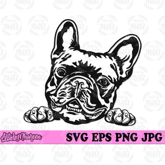 French Bulldog Svg Peeking Cute Dog Cut File Pet Portrait | Etsy