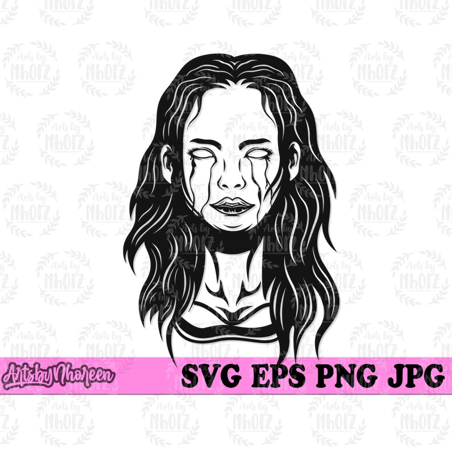 Gothic Girl Svg Lady Goth Stencil Horror Girl Stencil - Etsy