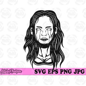 Gothic Girl Svg | Lady Goth Stencil | Horror Girl Stencil | Halloween ...