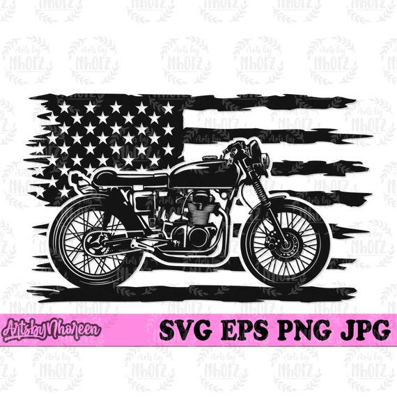 US Cafe Racer Motorbike Svg Motorcycle Clipart Sports Biker - Etsy