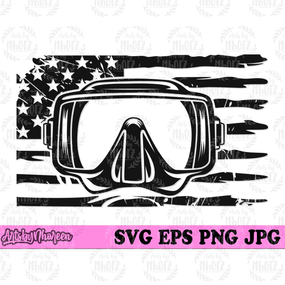 US Scuba Mask Svg, Diver Gift Idea Clipart, Scuba T-shirt Design Png ...