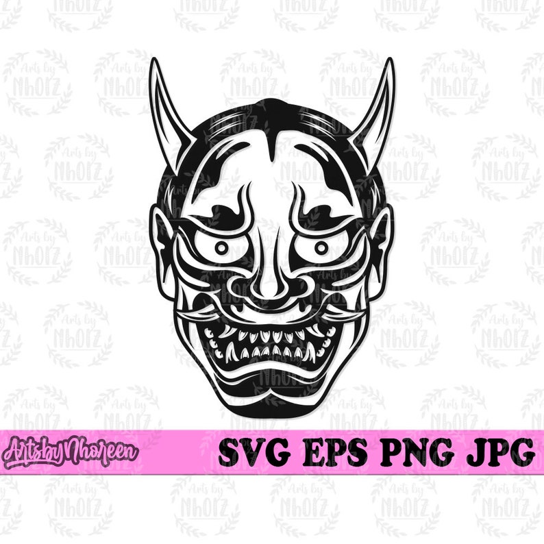 Hannya Mask Svg Female Demon Clipart Japanese Character - Etsy