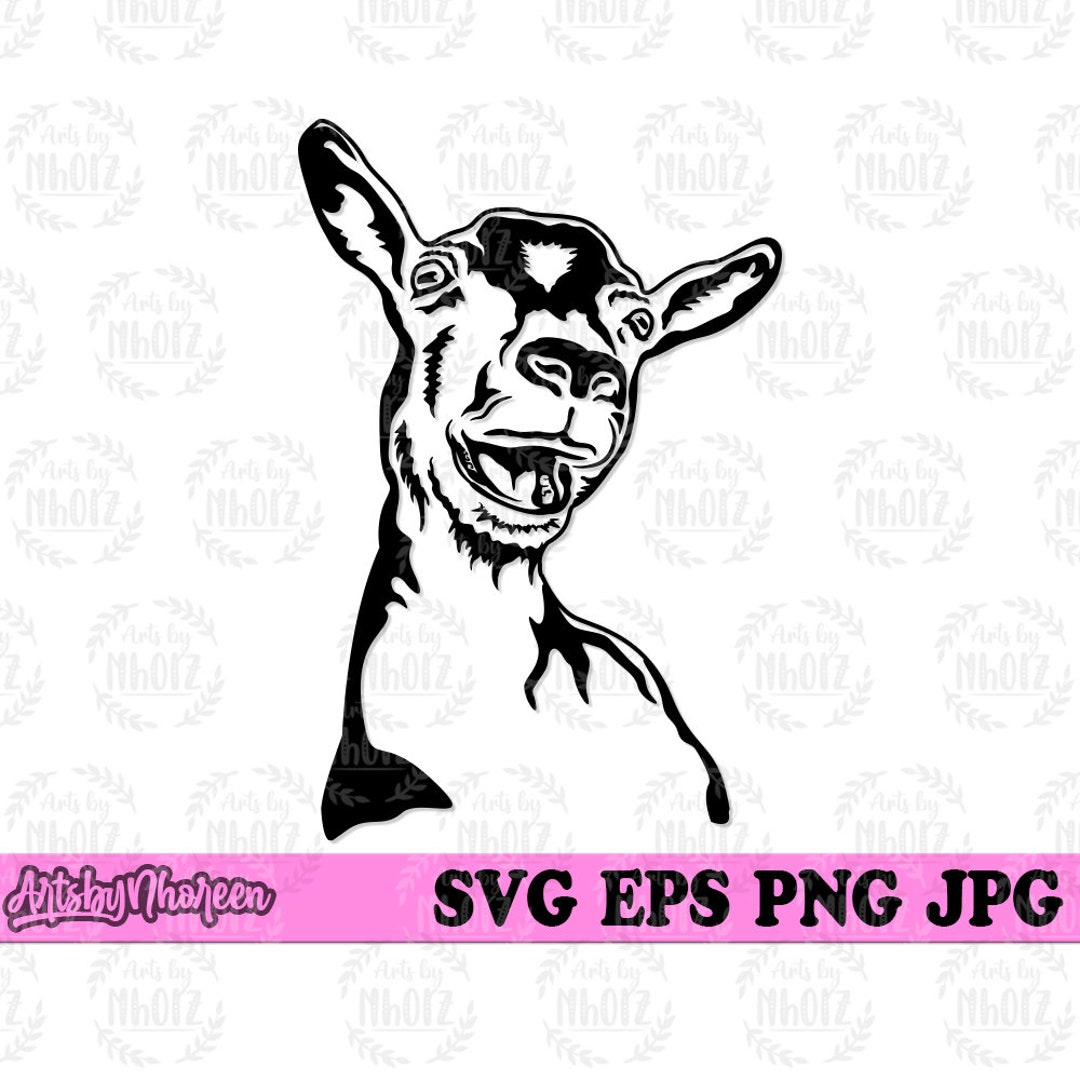 Cute Goat Svg, Goat Head Svg, Goat Clipart, Farm Goat Png, Farm Animal ...
