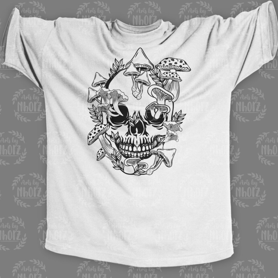 2 Skull Mushroom Svg, Kush Skull Clipart, High Weed Cut File, Mushroom ...