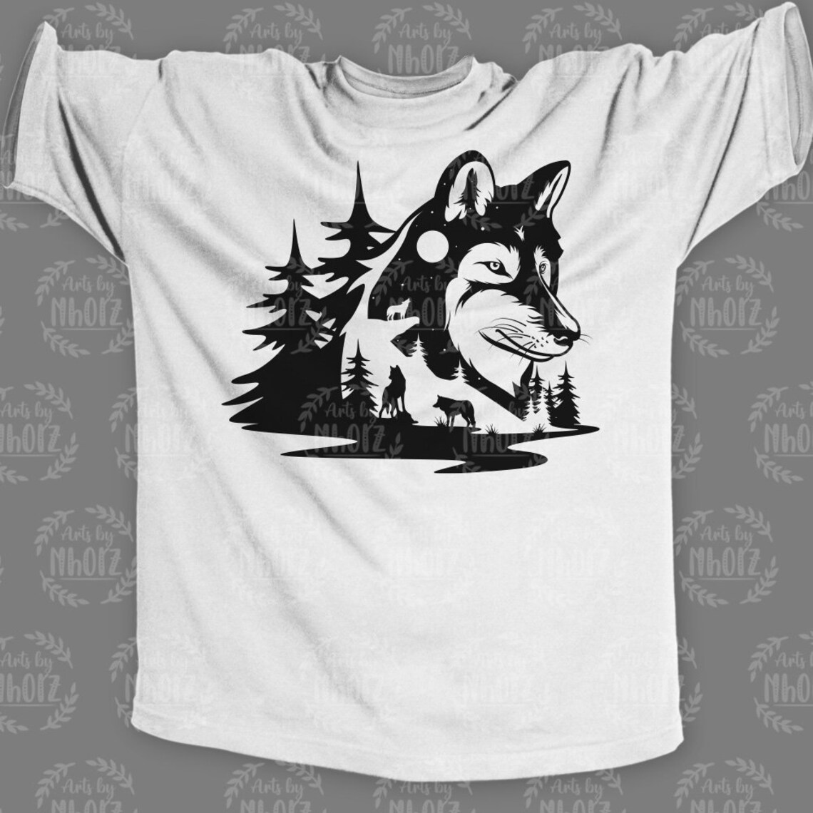 Wolf Outdoor Scene Svg Wild Animal Clipart Forest Creature - Etsy