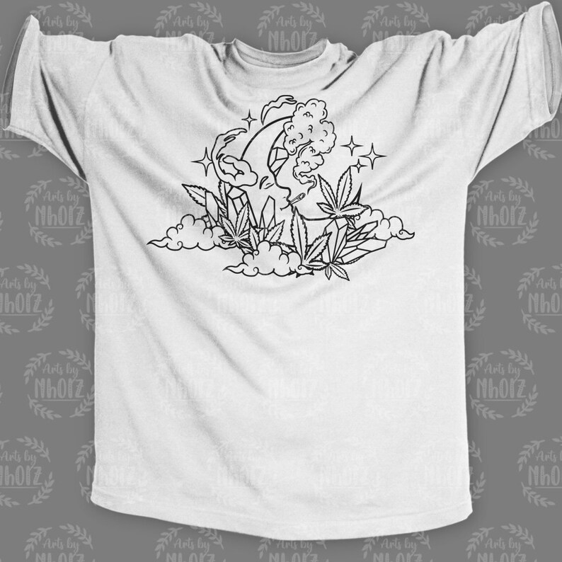 Moon Smoking Weed Svg High as the Moon Clipart Rolling - Etsy