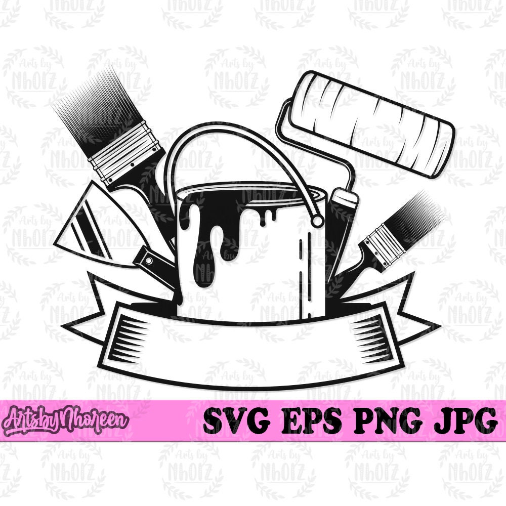 Painter Tools Svg Paint Brush Clipart Paint Color Bucket - Etsy Israel