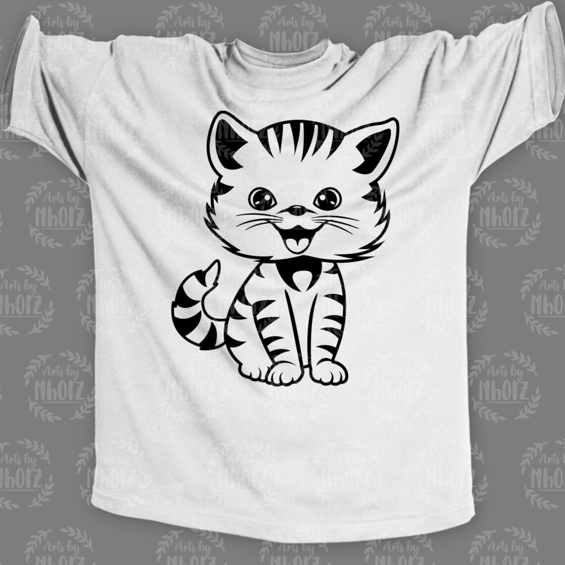 Cute Kitten SVG File Cat Digital Illustration Cut Files Cute - Etsy