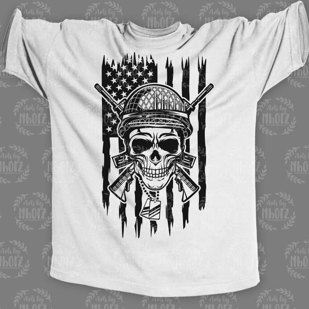 US Military Skull Svg Soldier Combat Weapons Clipart Crossed | Etsy