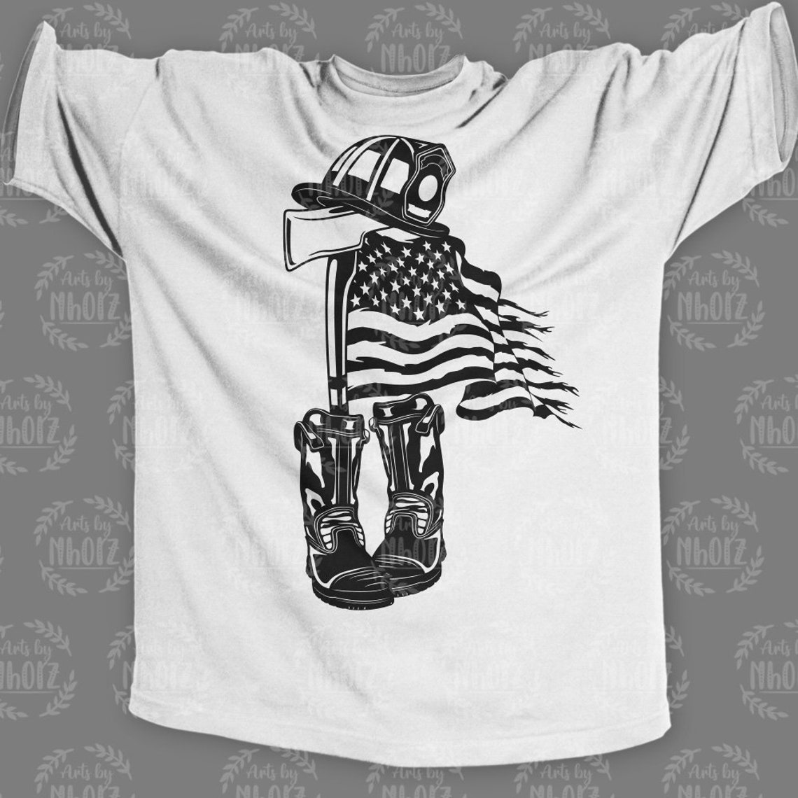 US Fire Fighter Boots Svg, Firefighter Dad T-shirt Design Png, Fireman ...