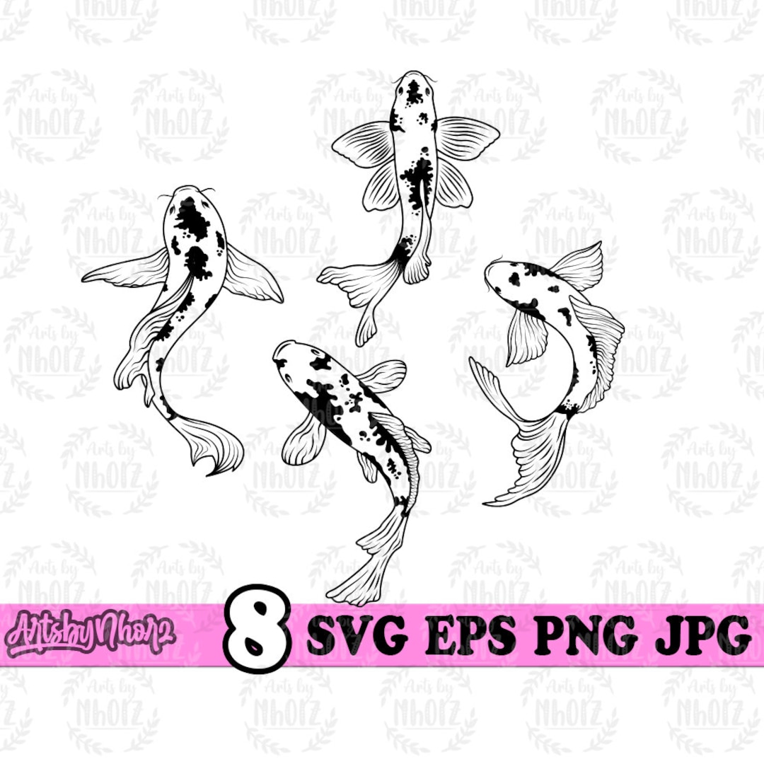 4 Koi Fish Svg, Koi Fish Svg, Fish SVG Bundle, Fish Bundle Svg, Koi ...