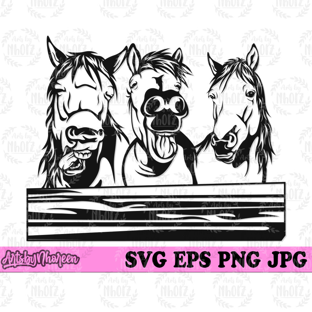 3 Horse Peeking Svg Farm Animal Clipart Ranch Monogram Dxf - Etsy Australia