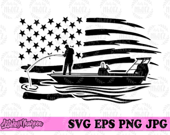 Fisherman Svg | Man Fishing Svg | Fishing by Boat | Fishing Svg | Boat ...