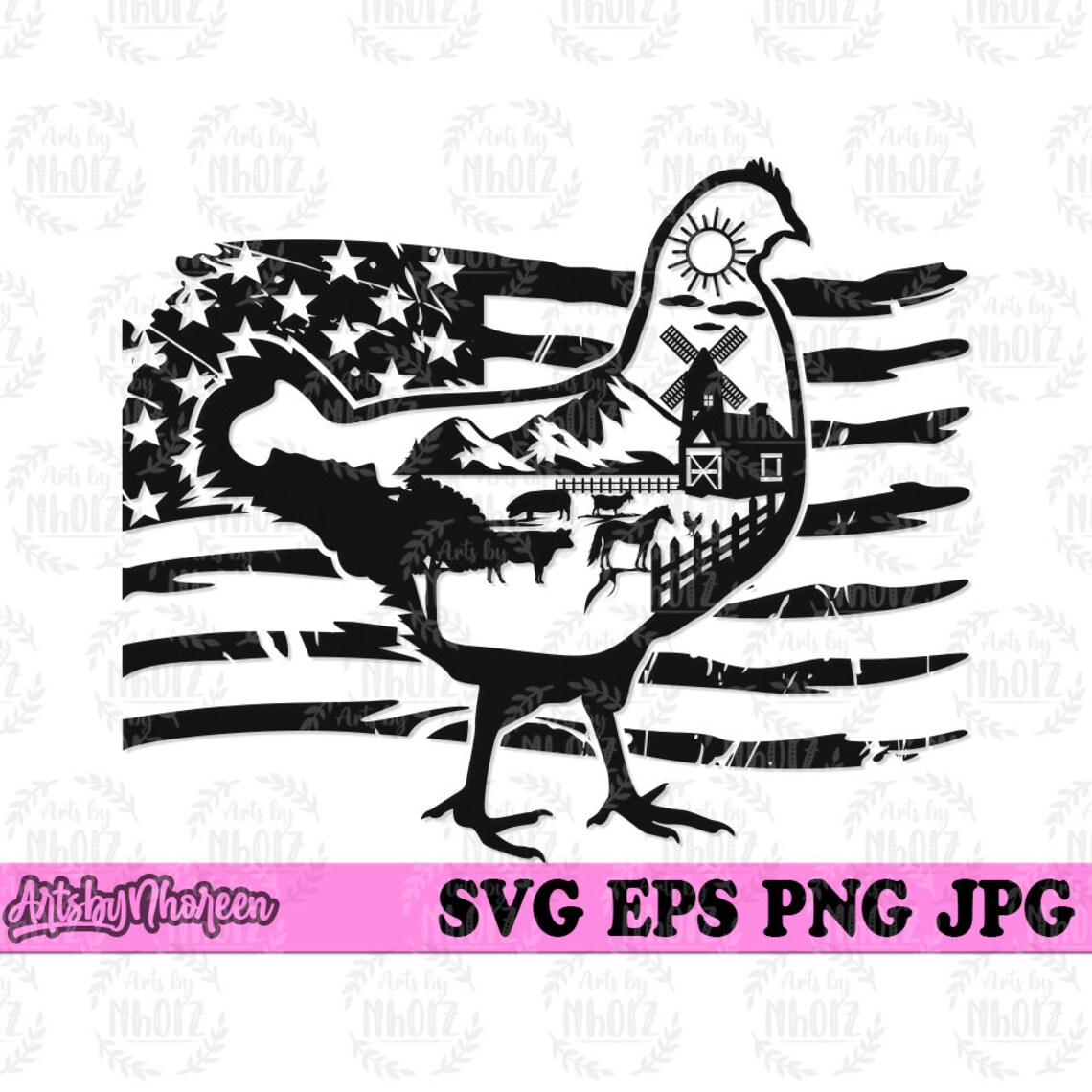 US Chicken Farm Scene Svg Chicken Clipart Farming Shirt Png - Etsy