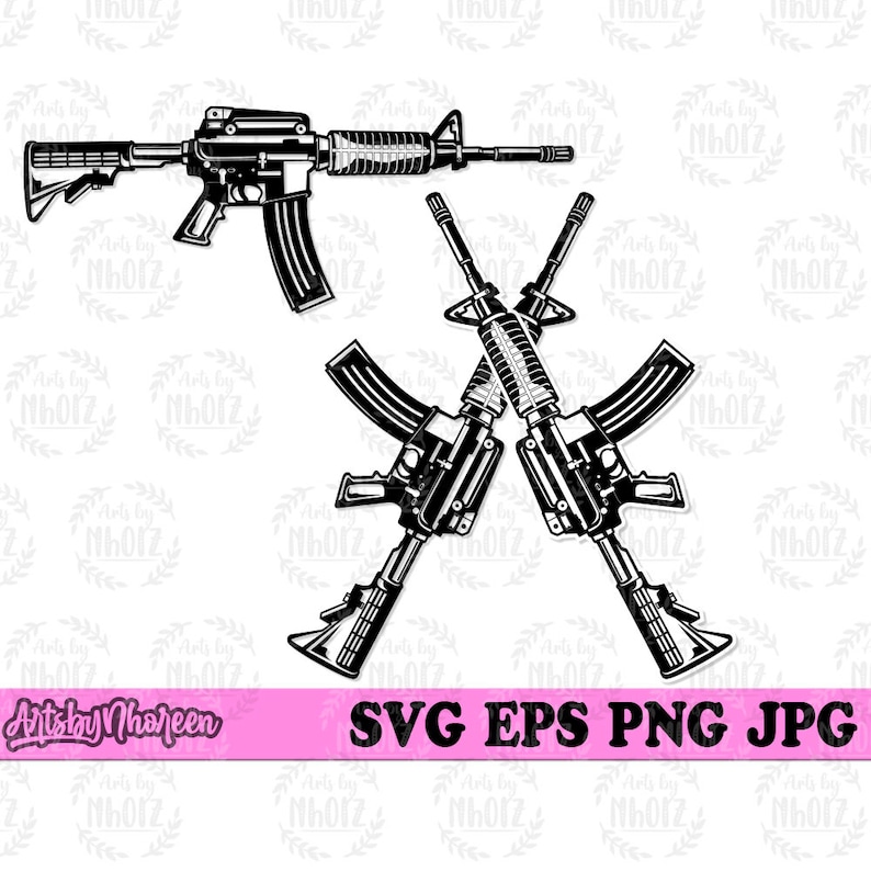 Machine Guns Svg Military Weapon Clipart Combat Gear Cut | Etsy