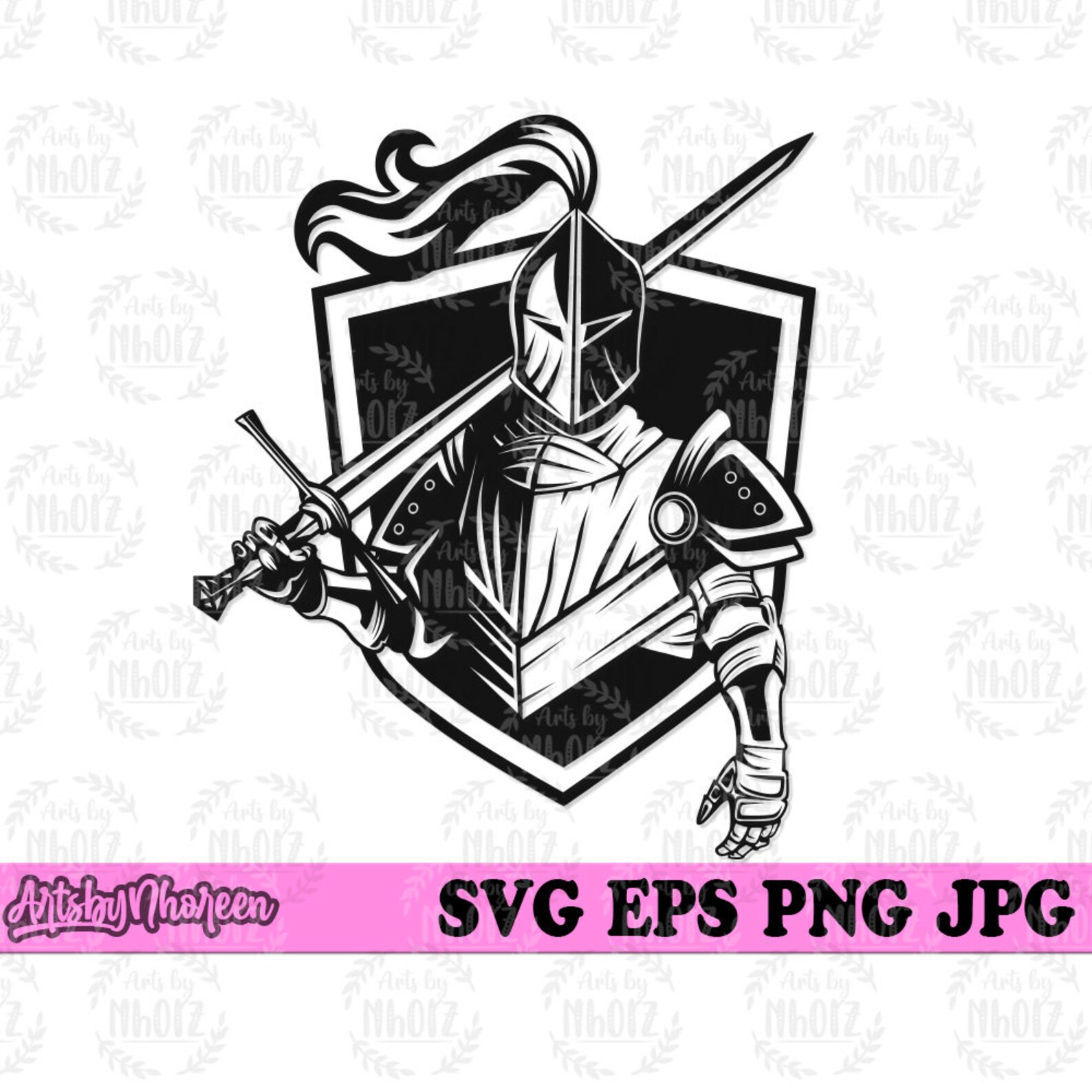 Knight Svg Shinning Armor With Sword and Shield Clipart - Etsy