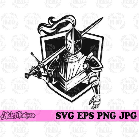 Knight Svg Shinning Armor With Sword and Shield Clipart - Etsy